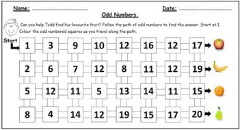 Odd and Even Number Mazes | Teaching Resources
