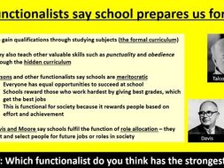 GCSE Sociology (Eduqas / WJEC) - Education: Functionalist views ...