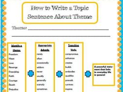 Write Topic Sentences on Theme | Teaching Resources