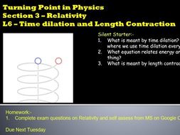 AQA A Level Physics Turning Points in Physics L6 - Time Dilation and Length Contraction ...