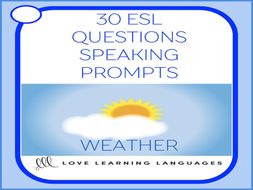 Weather vocabulary - 30 ESL speaking prompt question cards - American ...