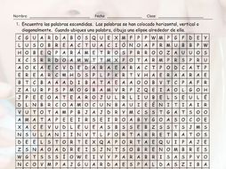 Compound Nouns Spanish Word Search Worksheet | Teaching Resources