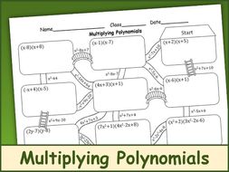 Multiplying Polynomials Maze | Teaching Resources