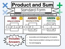 Product and Sum Standard Form | Teaching Resources
