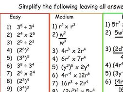 Law of indices /index Full lesson | Teaching Resources