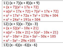 GCSE Maths - 30 Q + A - Expanding Triple Brackets - Cubic Equations ...