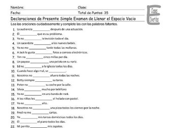 Present Simple Tense Spanish 4 Worksheet-2 Game-1 Exam Bundle ...