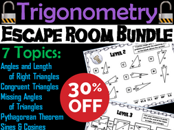 Trigonometry Escape Room Math Bundle | Teaching Resources