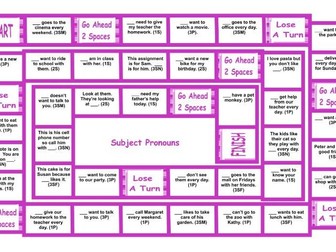 Subject Pronouns 6 English Legal Text Game Bundle | Teaching Resources