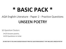AQA English Literature - Paper 2 – UNSEEN POETRY - Practice Questions ...