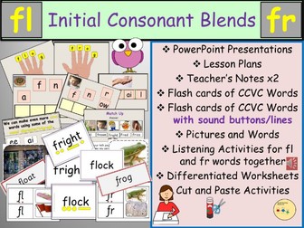 Initial Consonant Blends/Clusters - CCVC Words Bundle 1 | Teaching ...