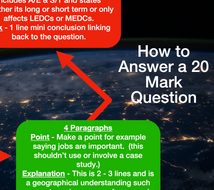 AQA A-Level Geography 20 Mark Answer Guide | Teaching Resources
