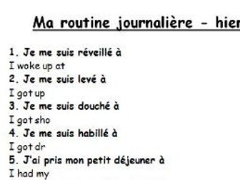 KS3 French: daily routine | Teaching Resources