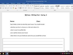 KS3 Spanish Mi Casa set of assessment or revision activities - Speaking ...