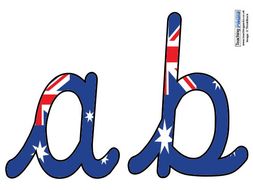 Australian Flag - Cursive Display Letters | Teaching Resources