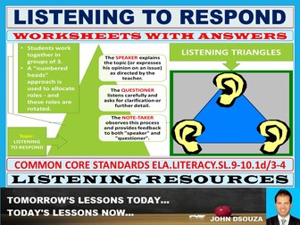 LISTENING TO RESPOND BUNDLE | Teaching Resources