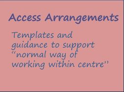 Access Arrangements Normal Way of Working Within Centre Template SENCo ...