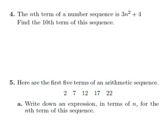 Sequences GCSE/IGCSE worksheets (with solutions) | Teaching Resources
