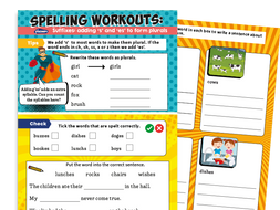 Y1 Spelling Workout: adding 's' and 'es' to words | Teaching Resources