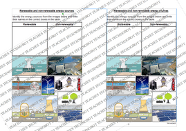 Renewable and non-renewable energy sources worksheet | Teaching Resources