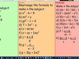 Lesson-Rearrange equations and formula | Teaching Resources