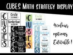 CUBES math strategy posters | Teaching Resources