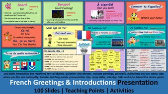 French Greetings / Introductions Presentation | Teaching Resources