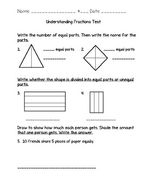 Understanding Fractions Test (Go Math Chapter 8 3rd Grade) | Teaching ...