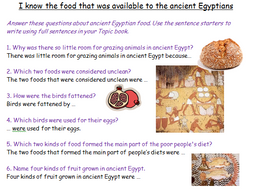 Food in Ancient Egypt Comprehension | Teaching Resources