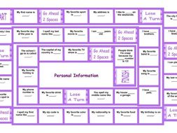 Personal Information Legal Size Text Board Game | Teaching Resources