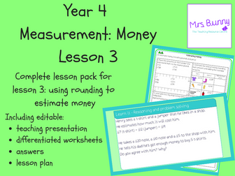 Year 4 Measurement: Money Unit Pack | Teaching Resources