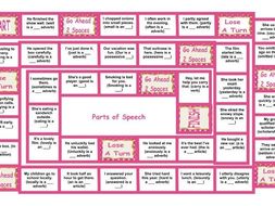 Parts of Speech Legal Size Text Board Game | Teaching Resources
