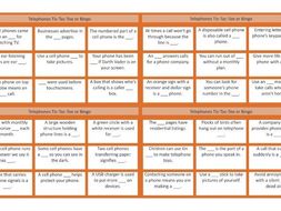 Telephones Legal Size Text Tic-Tac-Toe-Bingo Game | Teaching Resources
