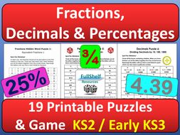 Fractions Decimals Percentages | Teaching Resources