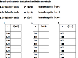 Iterative Processes: Iteration and Spreadsheets | Teaching Resources
