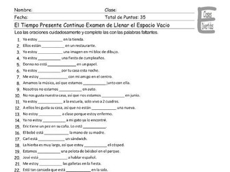 Present Continuous Tense Spanish 4 Worksheet-2 Game-1 Exam Bundle ...