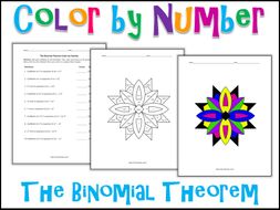 The Binomial Theorem Color by Number | Teaching Resources