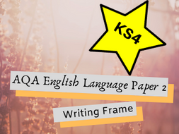 AQA GCSE English Language Paper 2 Writing Frame | Teaching Resources