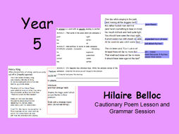 Year 5 Hilaire Belloc Poetry Lesson and Grammar Activities | Teaching ...