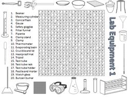 Lab equipment word search | Teaching Resources