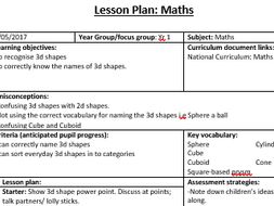 KS1 Maths 3d Shape Lesson Plan and Resource | Teaching Resources