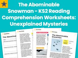 The Abominable Snowman - KS2 Reading Comprehension Worksheets ...