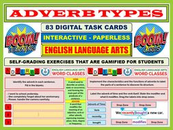 ADVERB TYPES: 83 BOOM CARDS | Teaching Resources