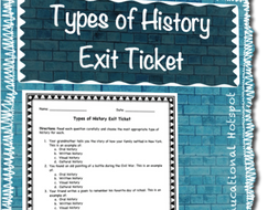 Types of History Exit Ticket Assessment | Teaching Resources