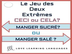 GCSE FRENCH: Ceci ou Cela - French Game of 2 Extremes Ice-breaker ...