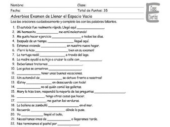 Adverbs Spanish 4 Worksheet-2 Game-1 Exam Bundle | Teaching Resources