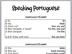 Speaking Portuguese Basic Conversation Sheet | Teaching Resources