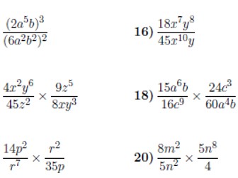 Indices worksheets (with solutions) | Teaching Resources