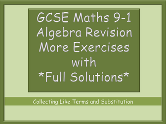 BUNDLE - GCSE algebra revision 9-1 - with Full Solutions | Teaching ...