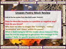 Unseen Poetry - Mock Exam Review | Teaching Resources